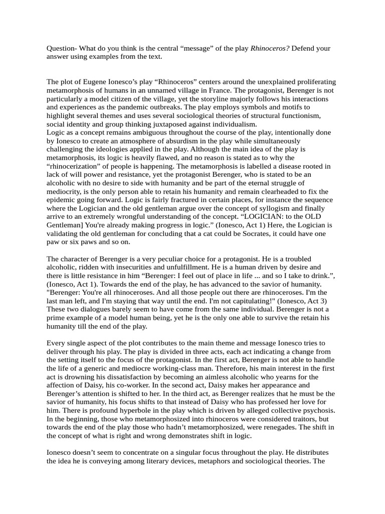 Vaishnavi Rhinoceros Assignment | PDF | Logic | Free Will