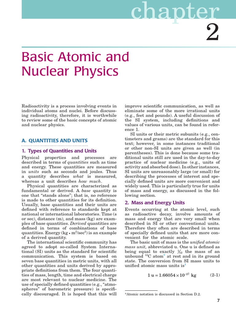 Basic Atomic and Nuclear Physics: A. Quantities and Units | PDF | Atomic Nucleus | Isotope