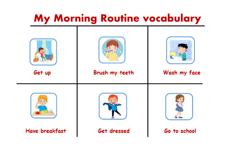 My Morning Routine vocabulary | PDF