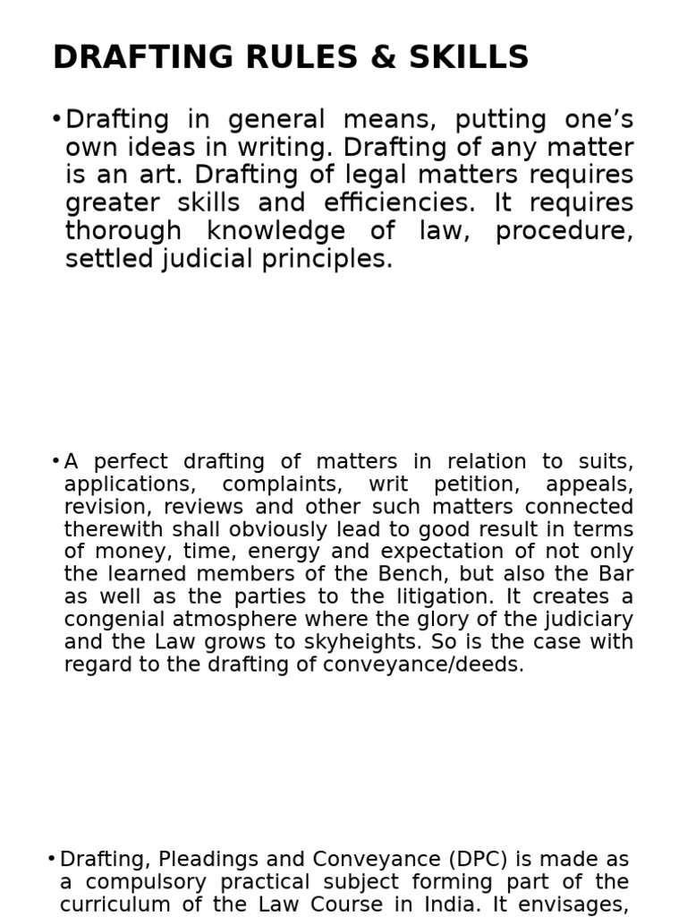 DRAFTING RULES SKILLS (1) | PDF | Pleading | Lawsuit