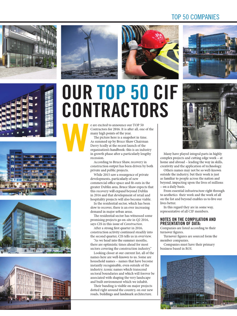 Top 50 CIF Contractors 2016 List | PDF | Building Information Modeling ...