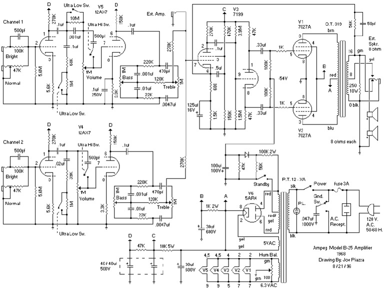 Ampeg B25 Schematic | PDF