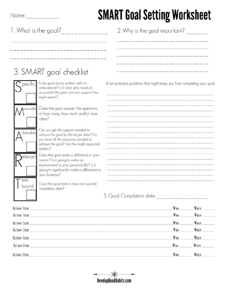 Goal Setting Worksheet | PDF