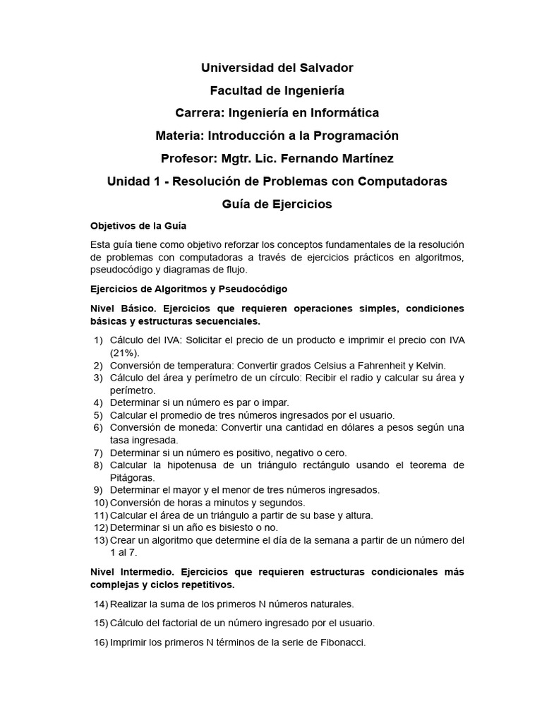 Ejercicios de Programación y Algoritmos | PDF | Algoritmos | Triángulo