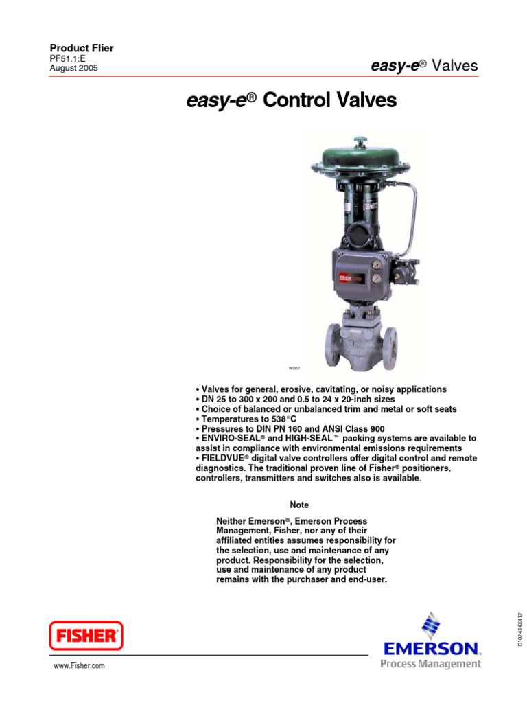 Control Valves (Fisher) | PDF | Valve | Actuator