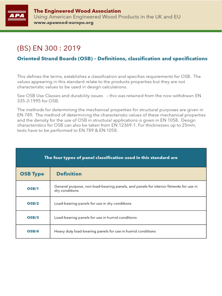 APA WOOD PDF Standard-3 BS-EN-300 | PDF