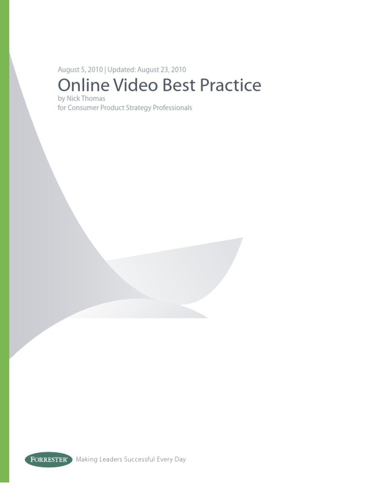 Online Video Best Practice | PDF | Video Clip | Advertising