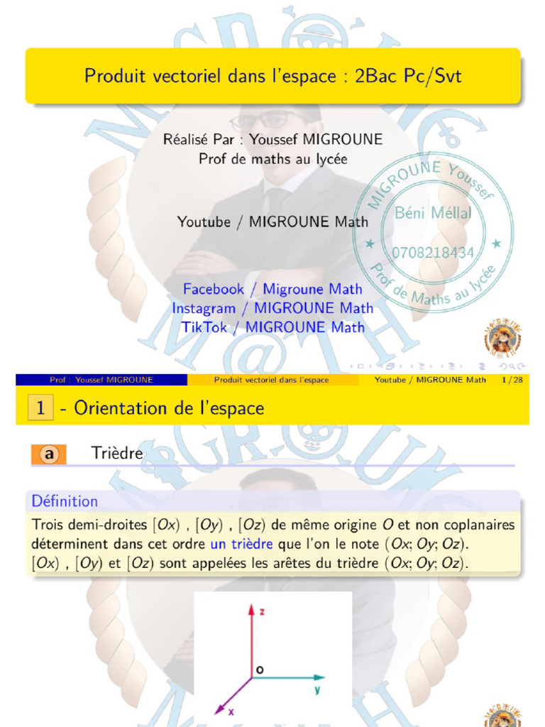 Produit Vectoriel 2bac PC - SVT | PDF