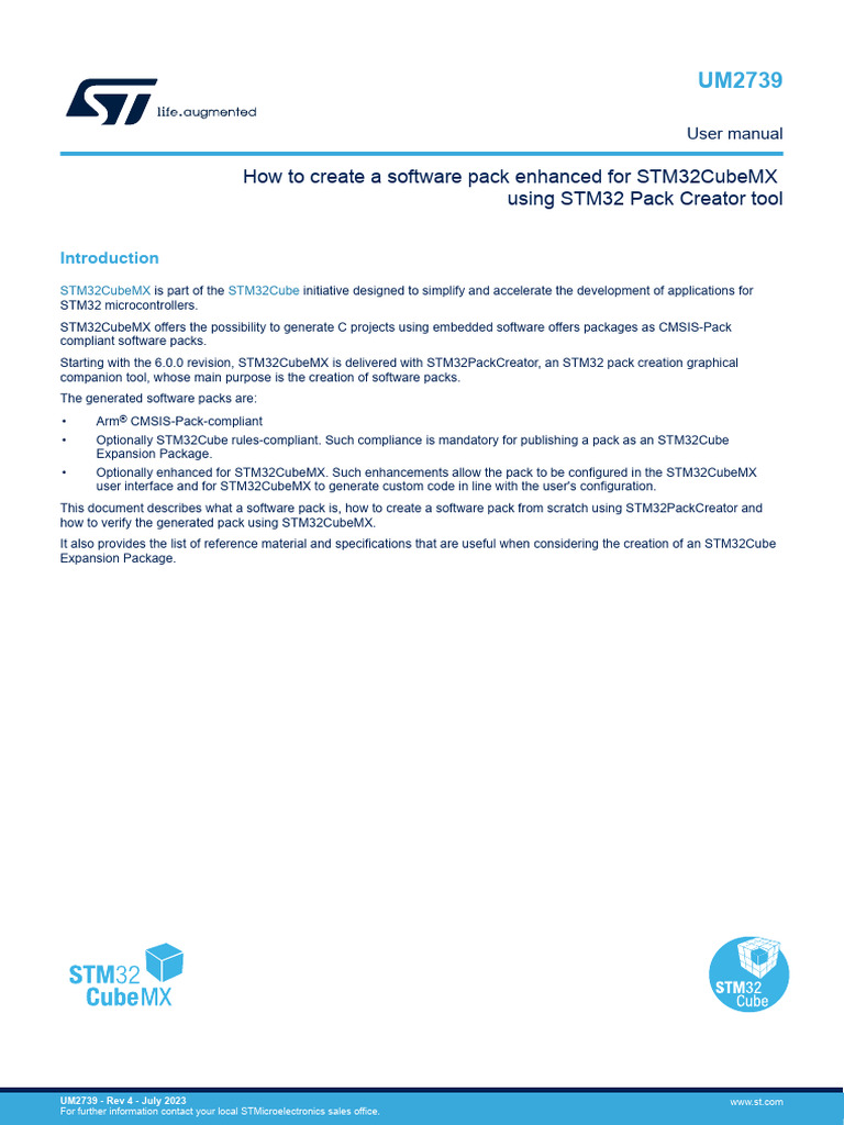 Um2739 How To Create A Software Pack Enhanced For Stm32cubemx Using stm32 Pack Creator Tool ...