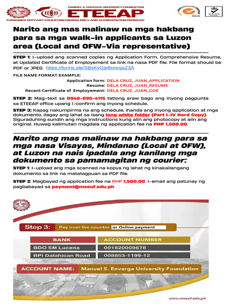 2025-ETEEAP-INSTRUCTIONS- | PDF | Diploma