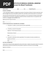 Blood Transfusion Consent Form | PDF