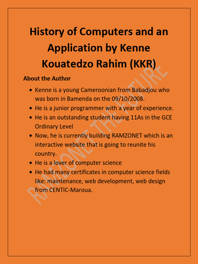 History of Computers by K. Kouatedzo Rahim | PDF | Computing | Computer ...