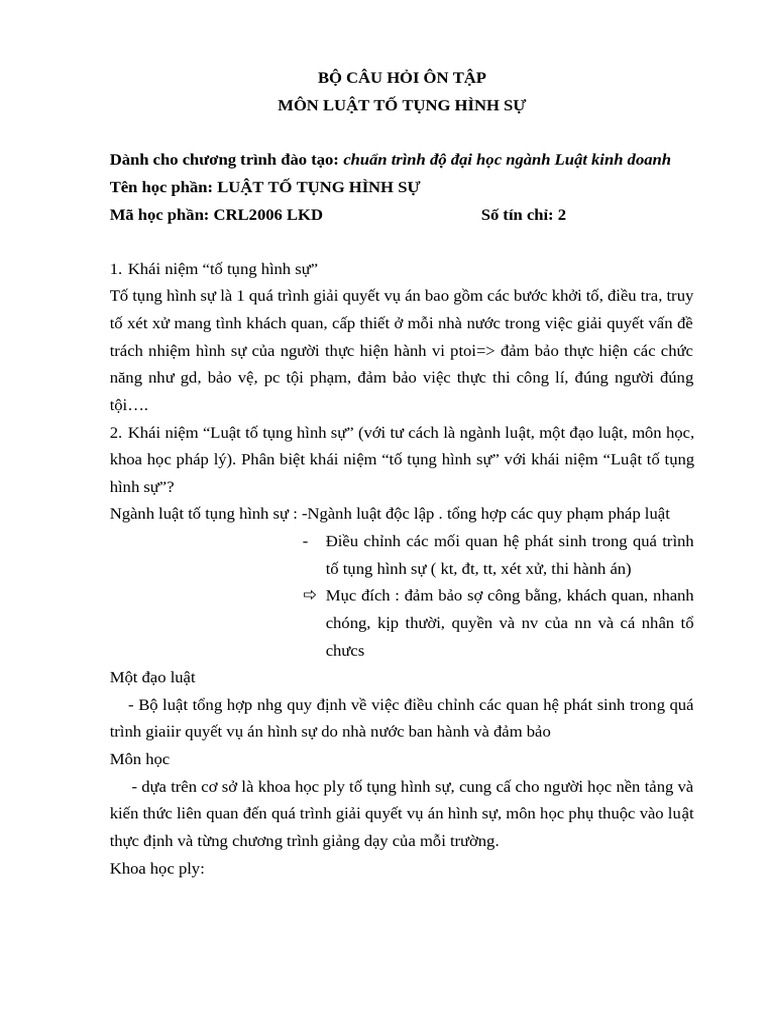 100 Cau Hoi On Tap Hoc Phan LTTHS - LKD (Repaired) | PDF