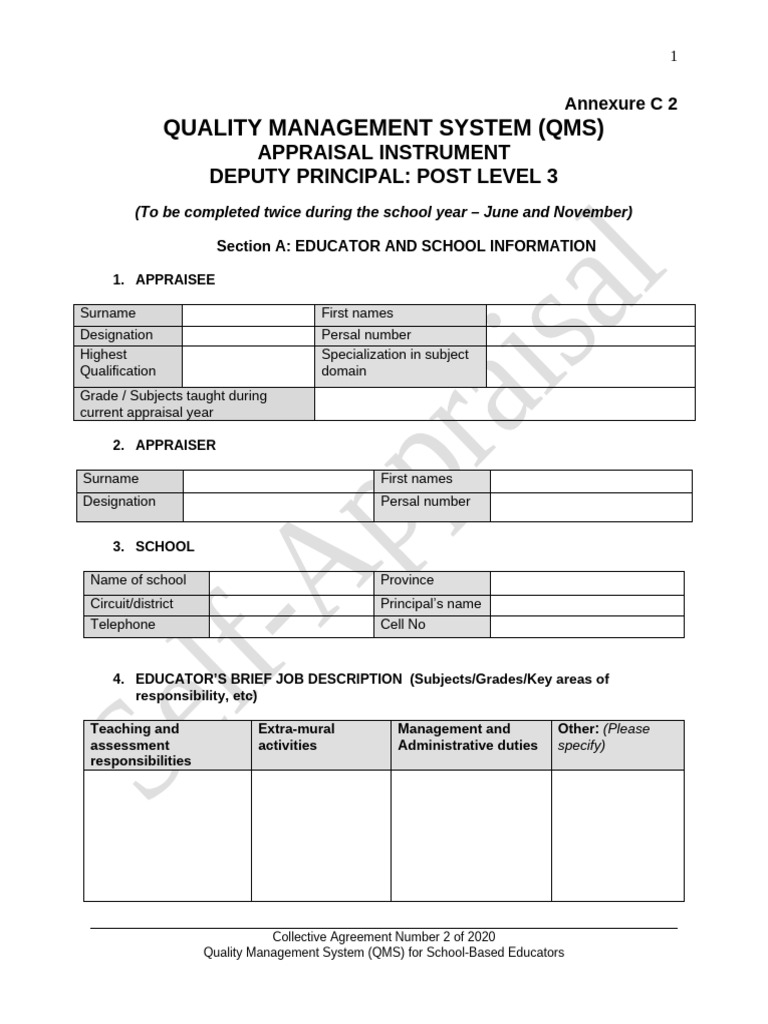 Annexure C 2 SELF APPRAISAL WITH WATERMARK PL 3 | PDF | Performance ...