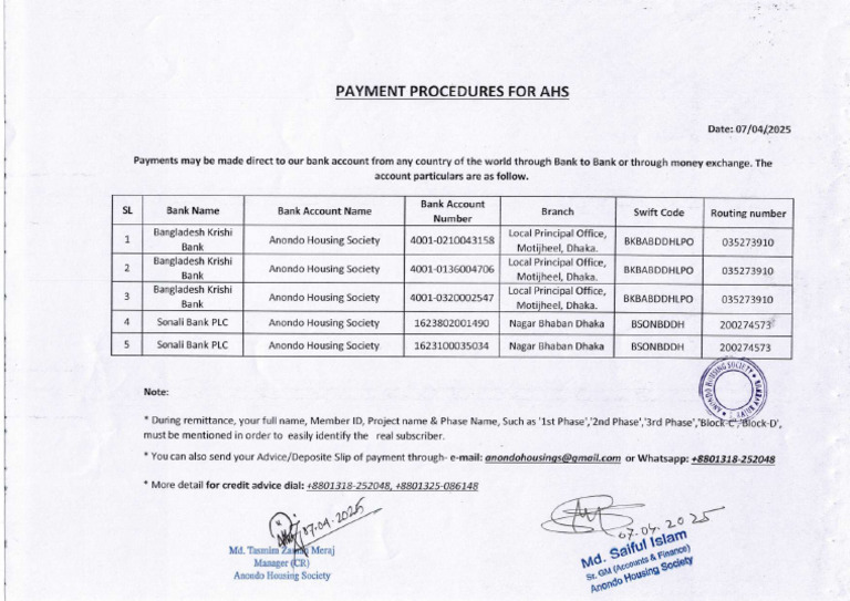 Bank Acc Details | PDF