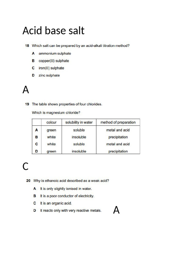 Acid Base Salt 5070 S 07 | PDF