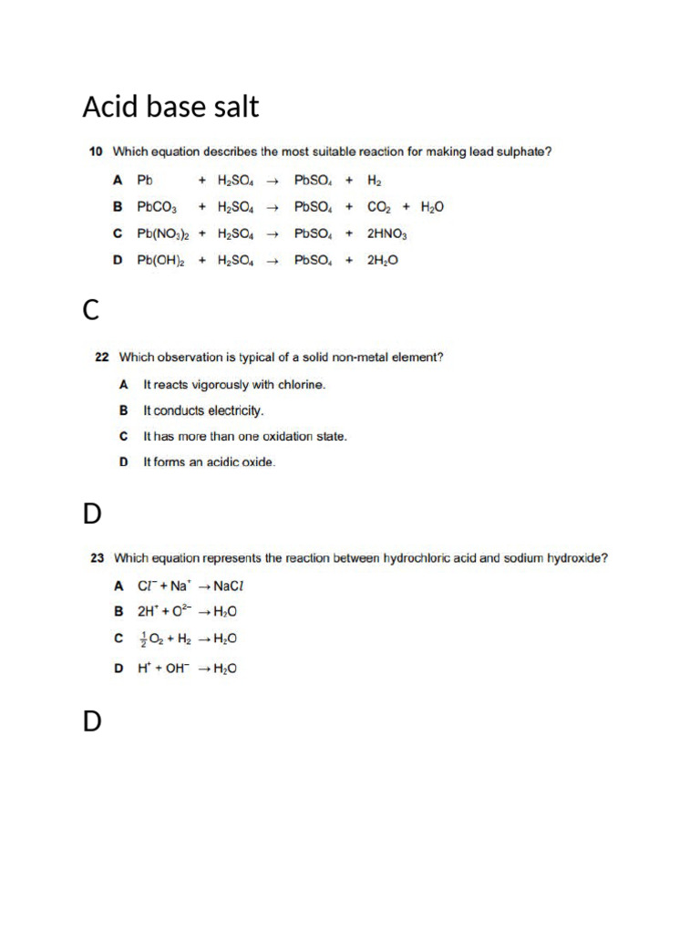 Acid Base Salt 5070 d1 | PDF