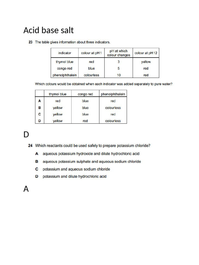 Acid base salt 2005 | PDF