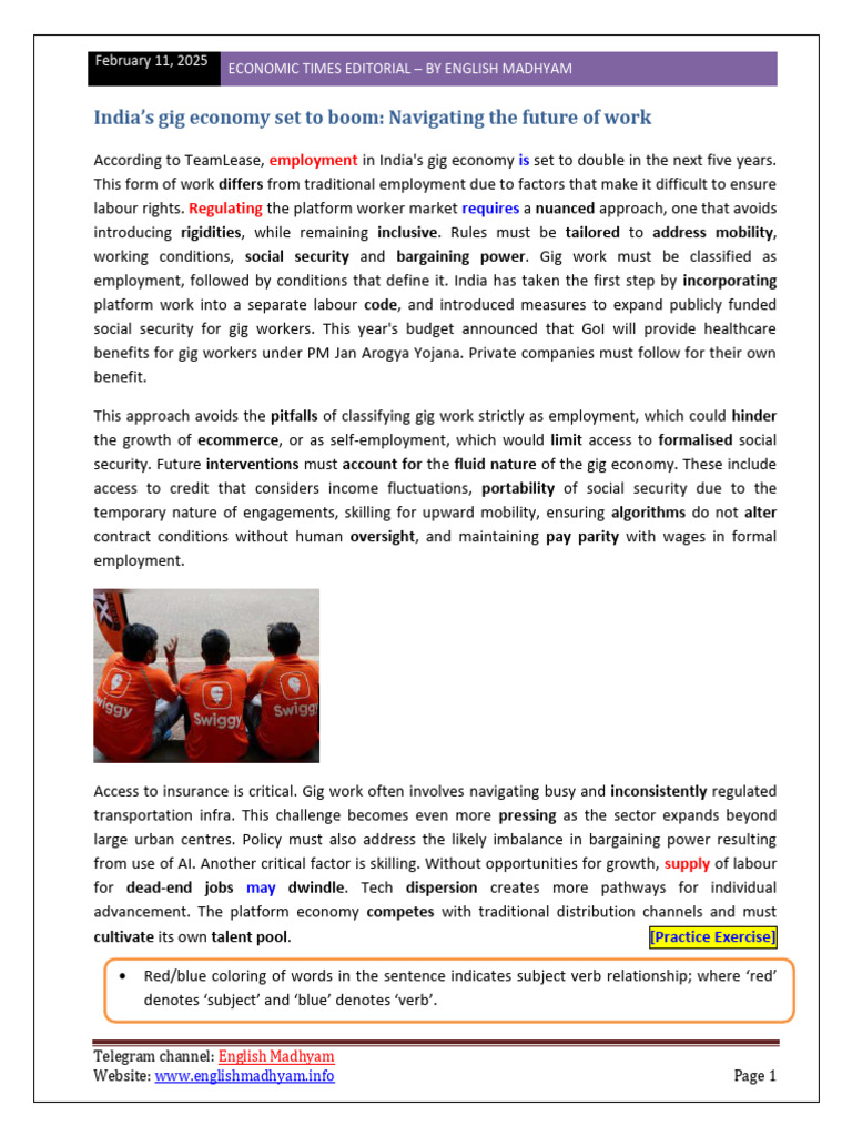 India's Gig Economy: Future and Challenges | PDF | Employment | Labour ...