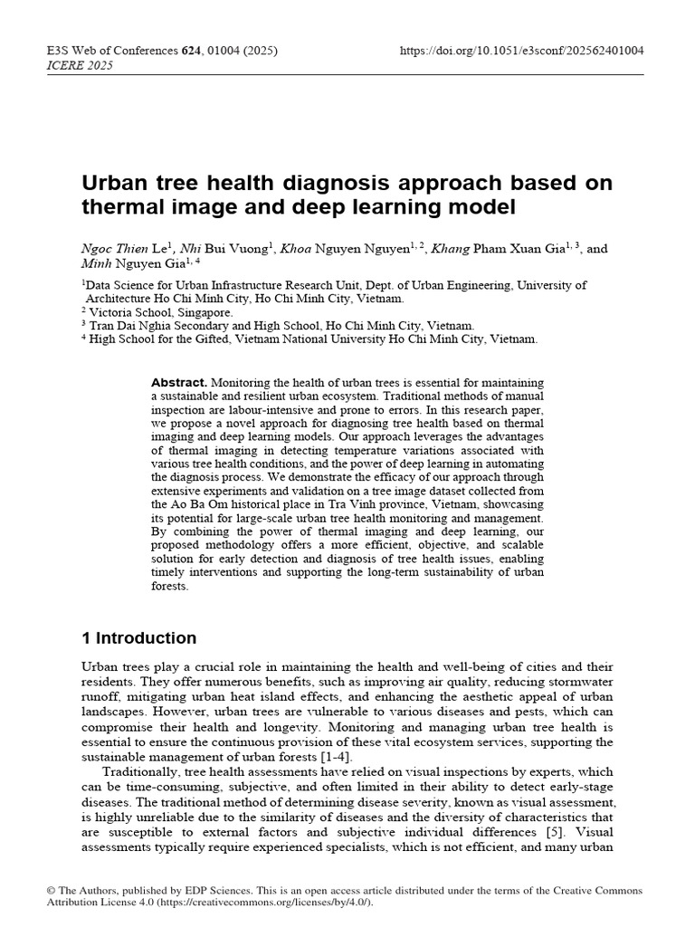 Urban Tree Health Diagnosis Approach Based On Ther | PDF | Deep ...