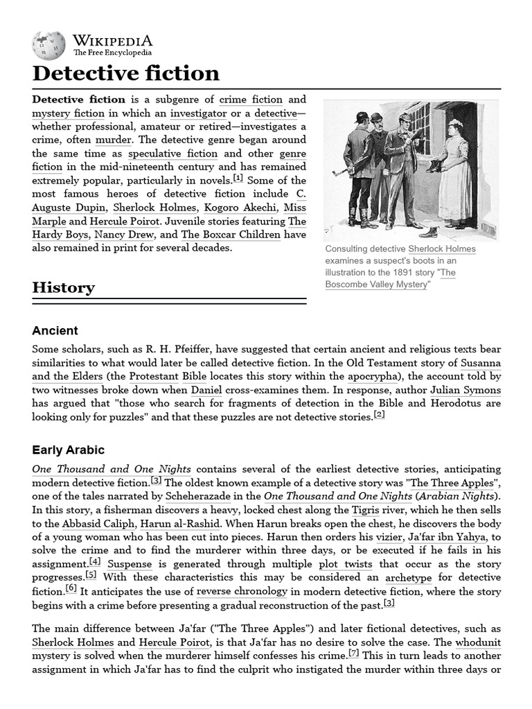 Overview of Detective Fiction History | PDF | Detective Fiction | Crime ...
