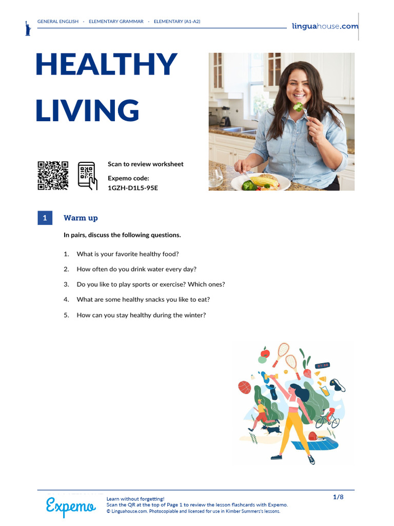 Healthy Living American English Teacher | PDF | Healthy Diet | Meal