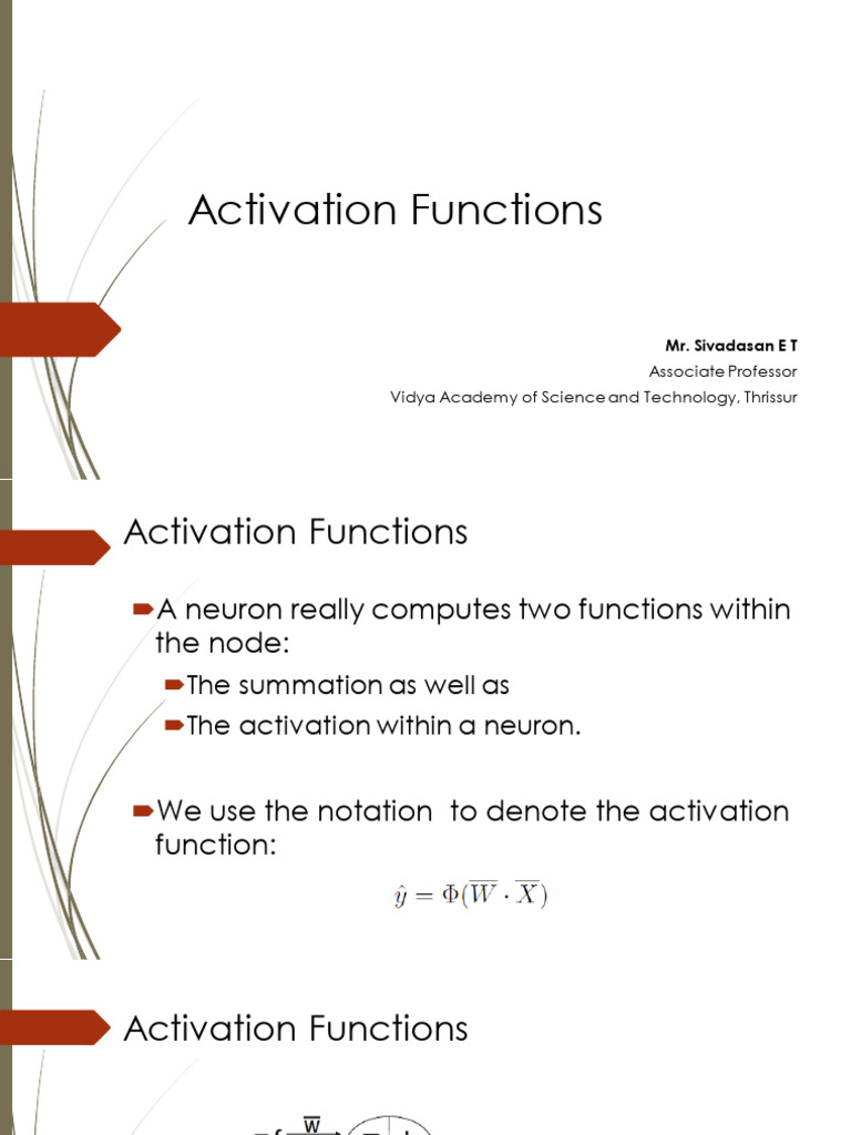 2. Activation Functions - Sigmoid- Tanh- ReLU- Softmax- Risk Minimization- Loss Function | PDF ...