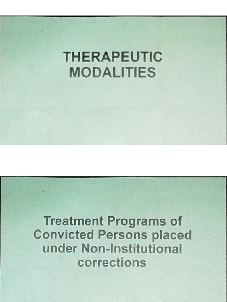 Therapeutic Modalities | PDF