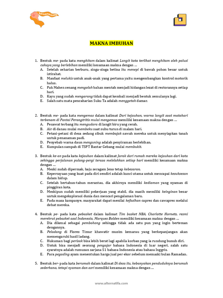 Makna Imbuhan dalam Bahasa Indonesia | PDF