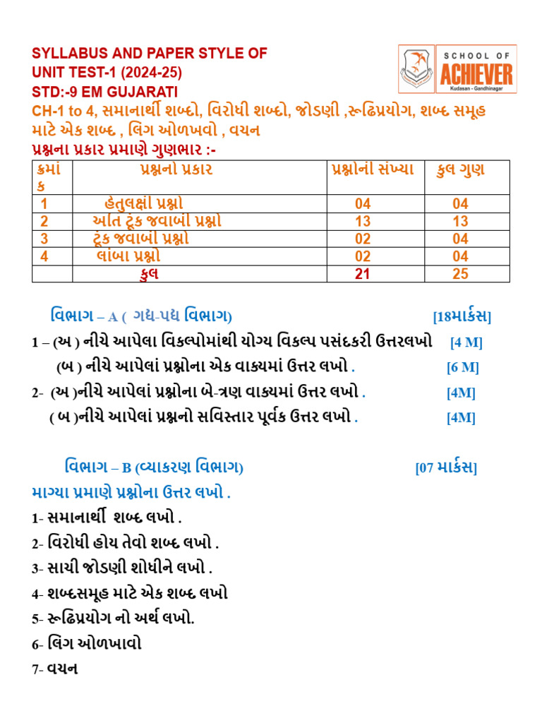 Gujarti Paper Style | PDF