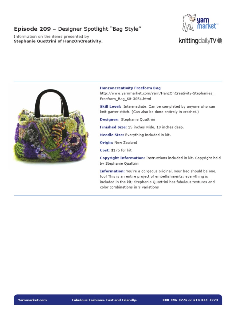 Freeform Yarn Market Bag | PDF | Knitting | Crochet