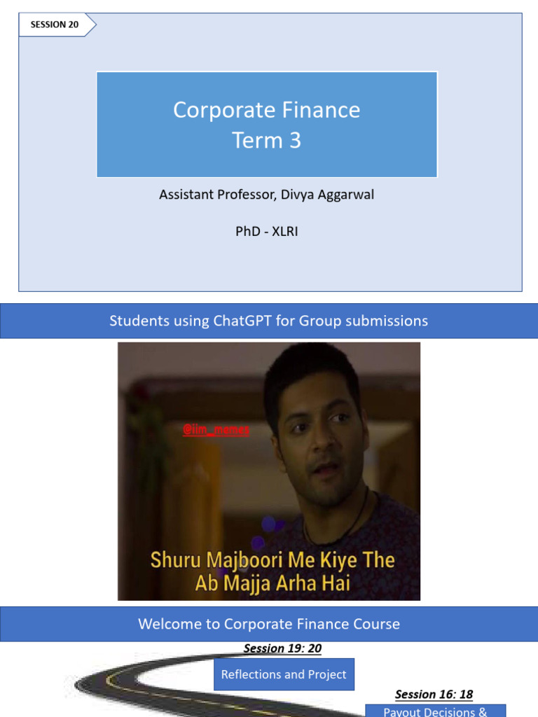 Session 20 - Course Summary Slides - CF | PDF | Cost Of Capital ...