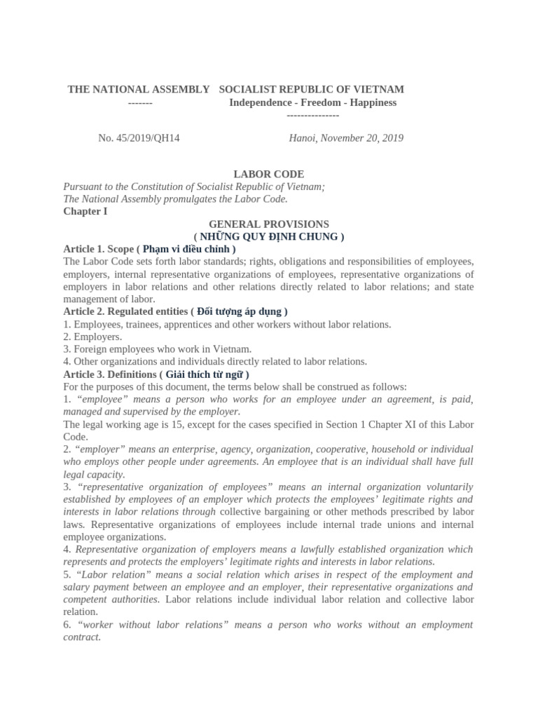 Vietnam Labor Code Overview 2019 | PDF | Employment | Salary