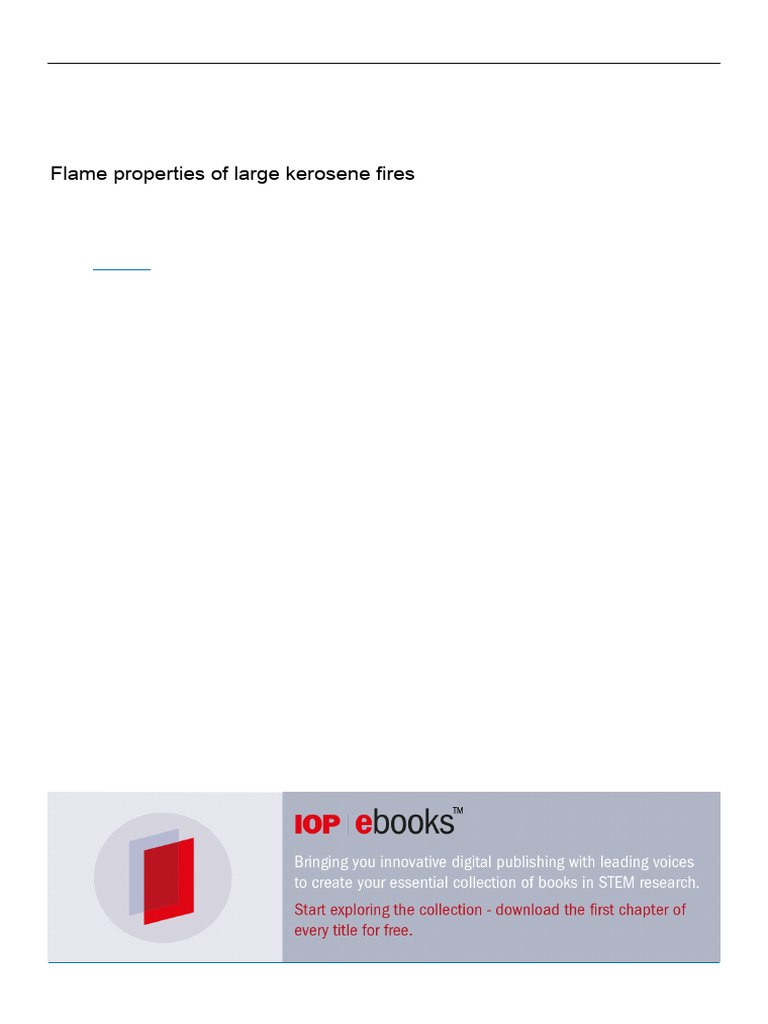 Flame Properties of Large Kerosene Fires | PDF | Electrodynamics | Waves