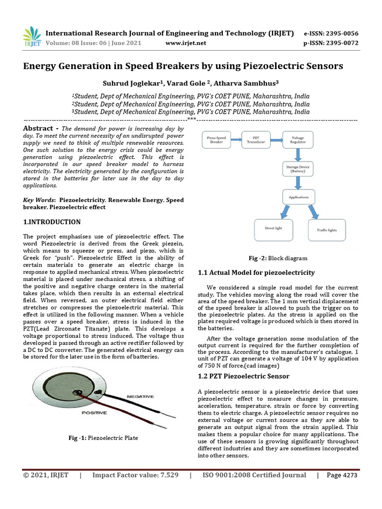 Piezoelectric Sensor | PDF | Piezoelectricity | Applied And ...