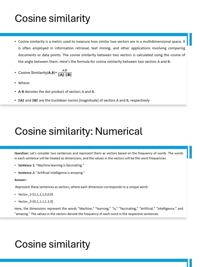 Cosine Similarity | PDF