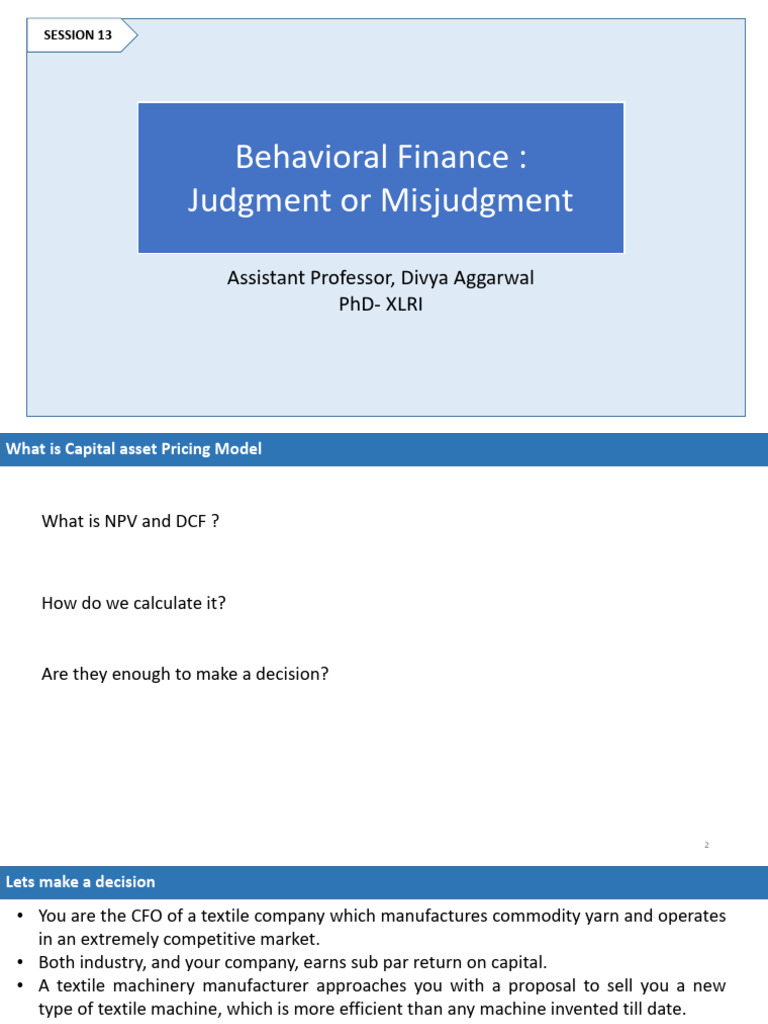 Session 13 - Challenging Rationality - v1 | PDF | Berkshire Hathaway ...