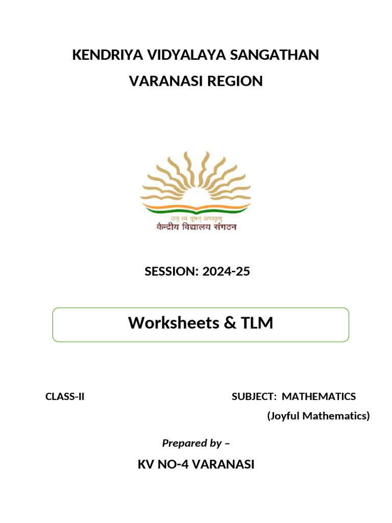 MATHS Worksheet and TLM Class 2-1 | PDF | Shape