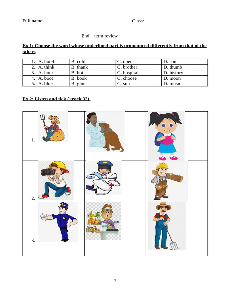 End-Term Review: English Exercises | PDF