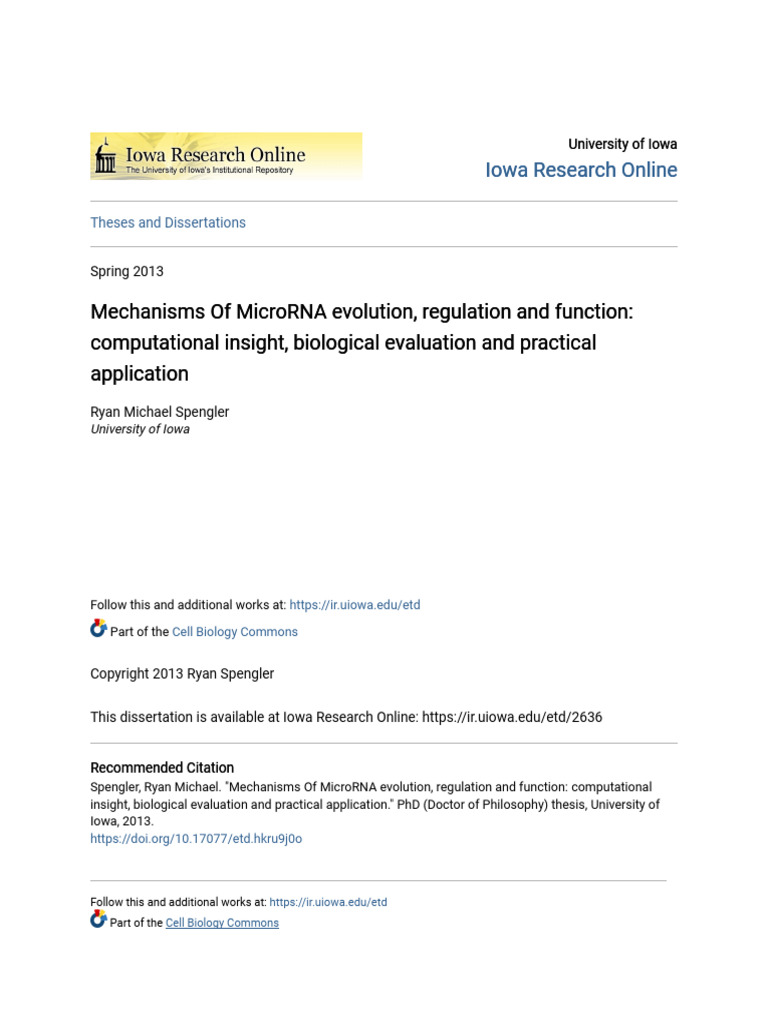 Mechanisms of MicroRNA Evolution Regulation and Function - Comput | PDF | Micro Rna | Rna ...