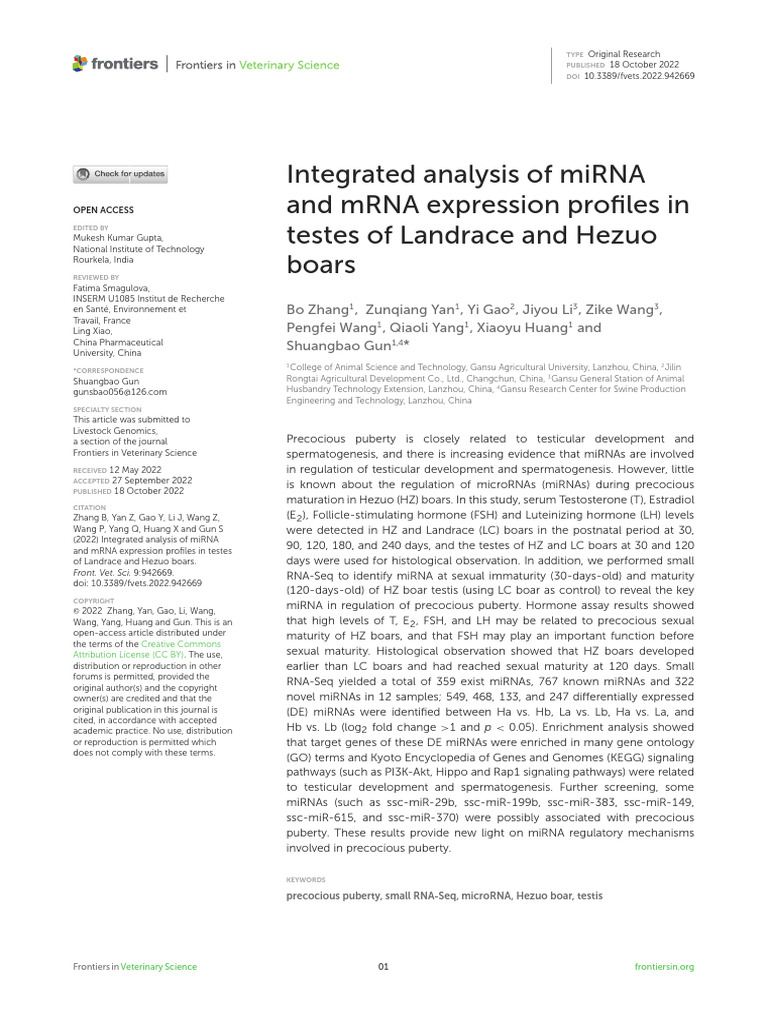 Intergrated Analysis of miRNA and mRNA | PDF | Micro Rna | Health Sciences