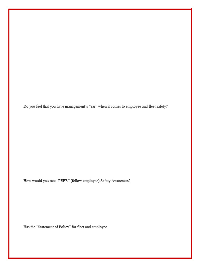 Safety Perception Survey 002 | PDF