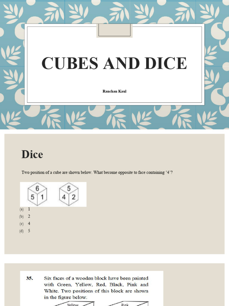 Classroom 1 Cubes and Dice | PDF | Polytopes