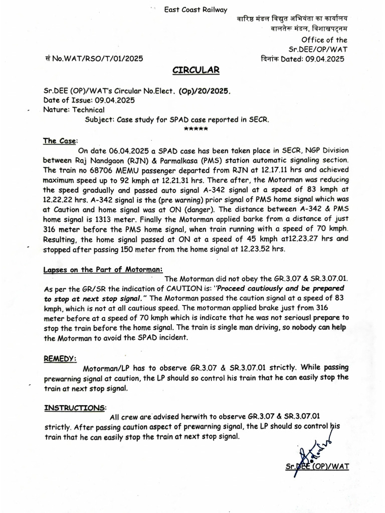 SR - Dee (Op) Wat Circular No.20 2025 | PDF