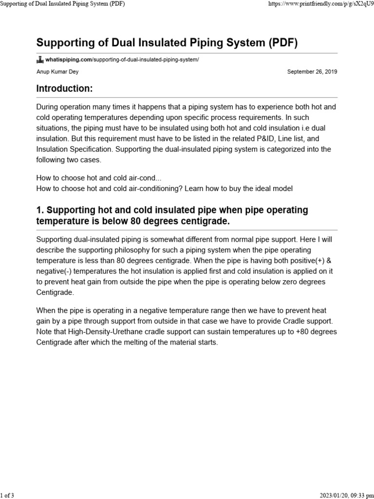 Supporting of Dual Insulated Piping System PDF | PDF | Thermal ...