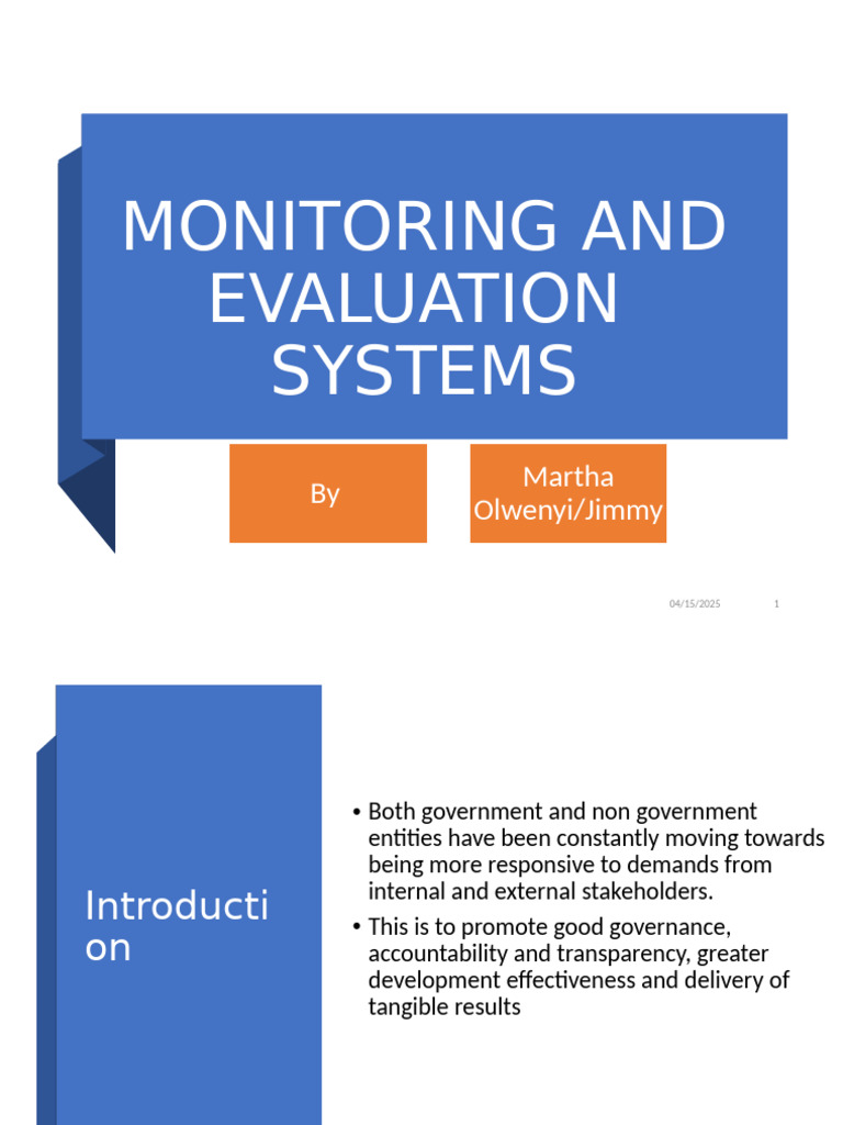 Effective Monitoring and Evaluation Systems | PDF | System | Evaluation