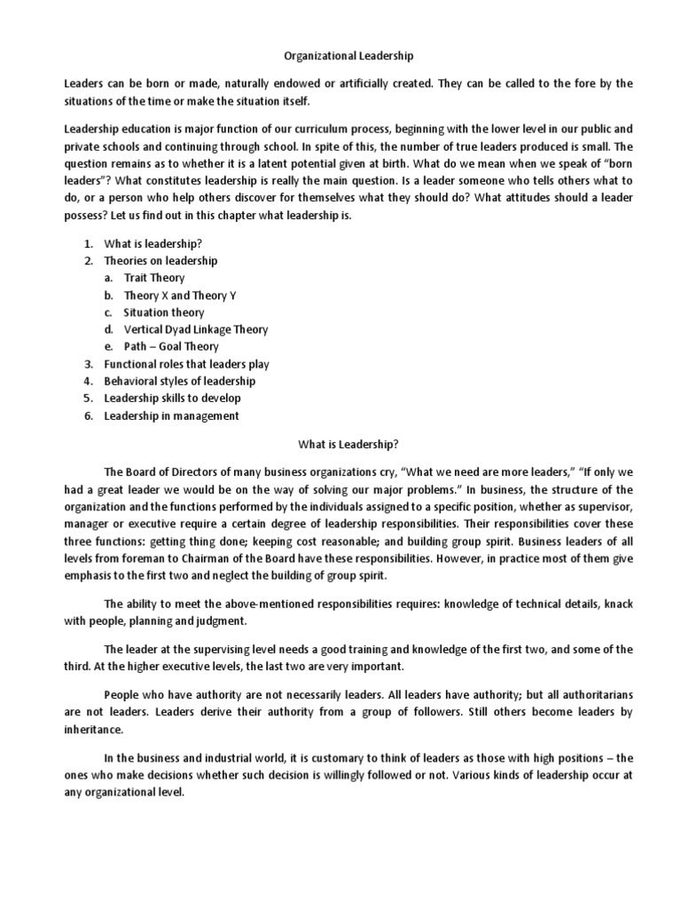 Understanding Organizational Leadership | PDF | Power (Social And ...