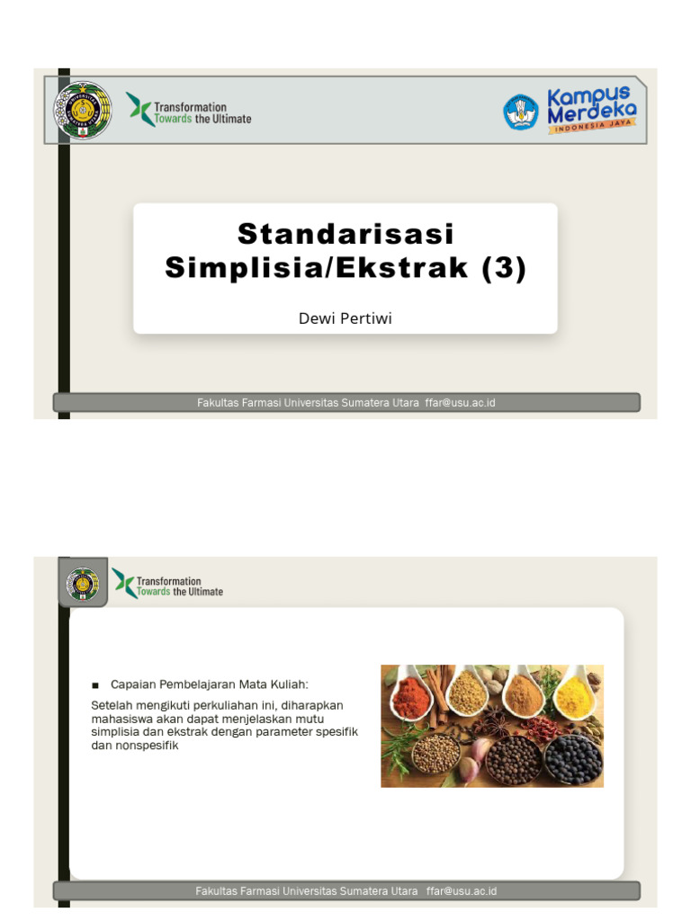 Standarisasi Simplisia-Ekstrak II (Bu Dewi) | PDF