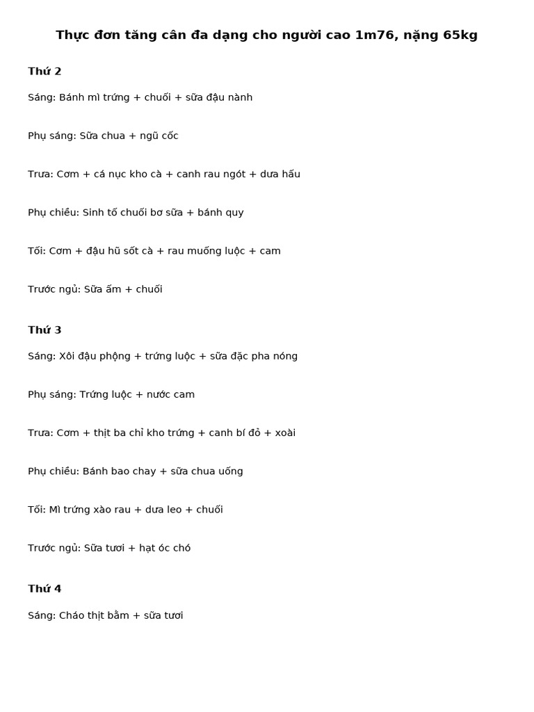 Thuc Don Tang Can Cho Nguoi Gay | PDF