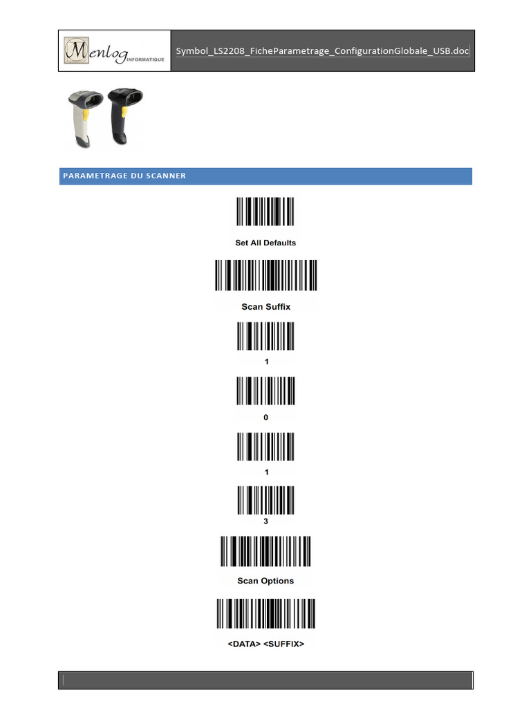 Douchette LS2208 USB | PDF